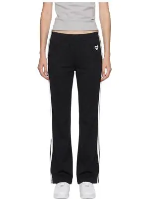 Marissa Chiara Heart Embroidered Sweatpants - Black