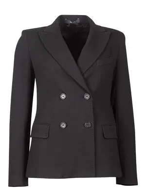 Max Mara Double-breasted Tailored Jacket - Black