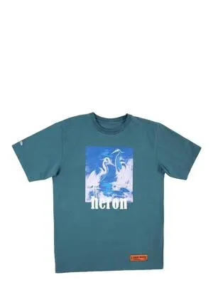 Heron Preston Logo Printed Round Collar T-shirt - Blue