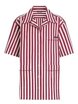 Dolce & Gabbana Striped Poplin Shirt - Red