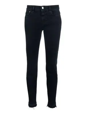 Closed Baker Mid-rise Skinny Jeans With Worn Hem - Black