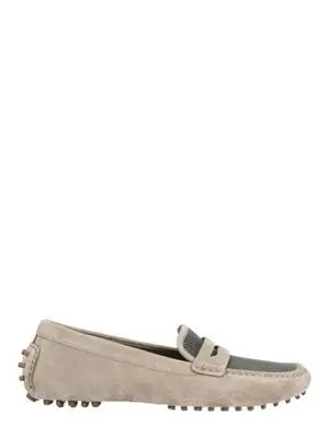 Brunello Cucinelli Embellished Slip-on Loafers - Nude