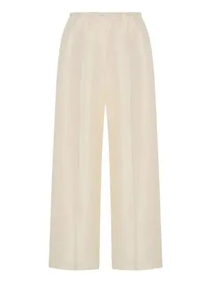 THE ROW Beta Wide-leg Pleated Trousers - Vanilla
