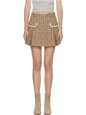 MARISSA CHIARA Plaid Mini Skirt - Nude