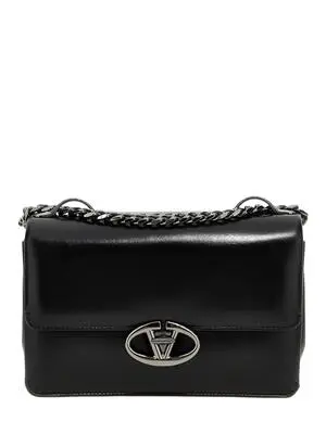 Valentino Garavani Vlogo Plaque Foldover Shoulder Bag - Black