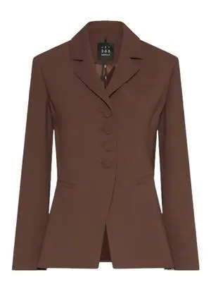 Marella Semi-fitted Envers Satin Blazer - Brown