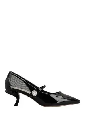 ROGER VIVIER Virgule Babies Patent Leather Pumps - Black