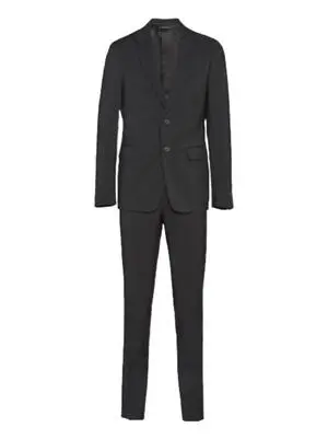 Prada Single Breasted Wool And Mohair Suit - Black