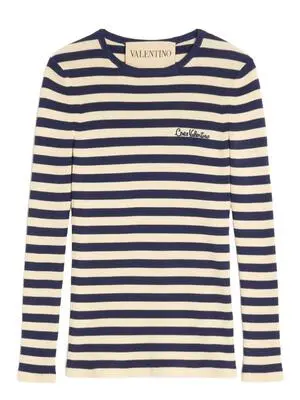 Valentino Garavani Striped Cotton Crewneck Jumper - No