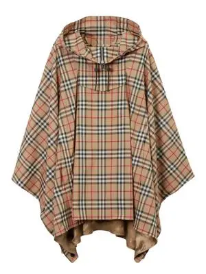 Burberry Checked Hooded Cape - Multicolor