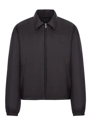 Prada Zip-up Jacket With Triangle Logo Patch - Black