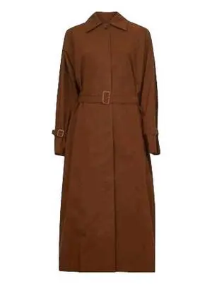 Max Mara Belted Button Detailed Coat - Brown
