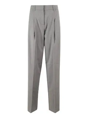 REMAIN BIRGER Pleated Detail Casual Pants - Gray