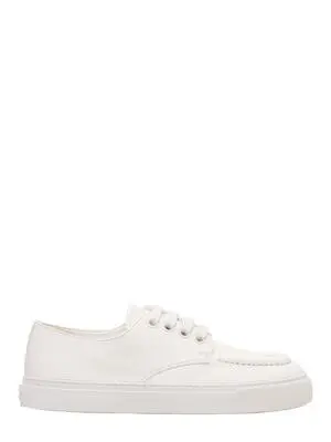 Prada Leather Lace-up Sneakers - Ivory