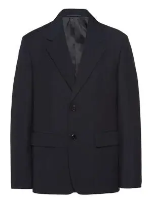 Prada Single-breasted Wool And Mohair Jacket - Blue