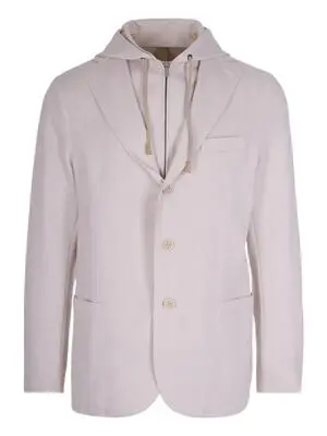 Eleventy Eleventy Drawstring Hooded Jacket White