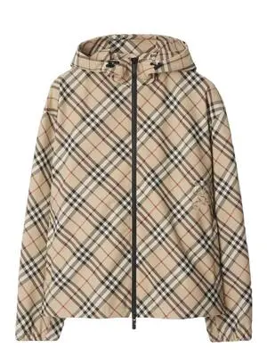Burberry Checked Hooded Zip-up Jacket - Snowflake