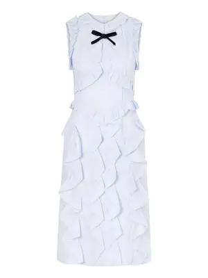 SHUSHU/TONG Ruffled Dress With Bow Detail - Blue