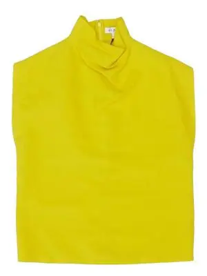 Alaïa Poplin High Neck Top - Yellow