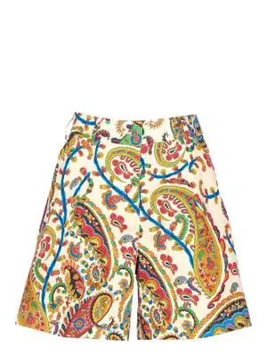 Etro Paisley Printed Shorts - Nude