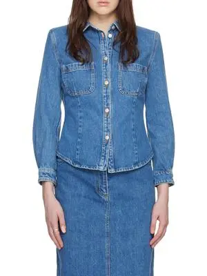 Magda Butrym Long-sleeved Denim Shirt - Blue