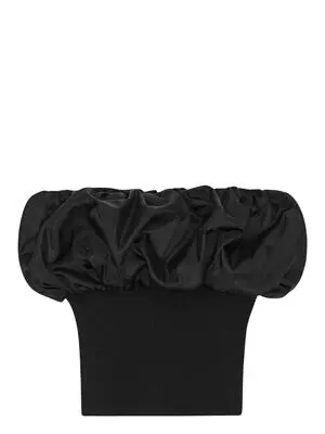 GANNI Ganni Off-The-Shoulder Top With Ruffled Edges