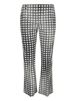 Ermanno Scervino Cropped Flared Checkered Pants - Gray