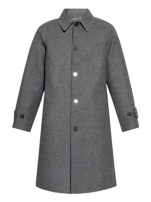 Officine Générale Single-breasted Coat With Adjustable Cuffs - Grey