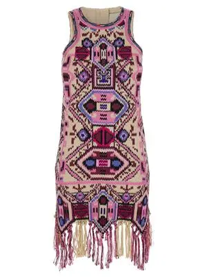 ISABEL MARANT ÉTOILE Isabel Marant Sleeveless Round Neck Knit Dress With Fringe