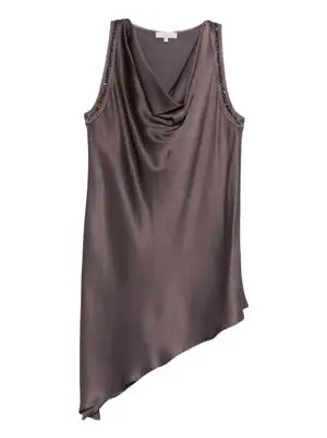 Antonelli Firenze Asymmetrical Draped Sleeveless V-neck Cover-up - Black