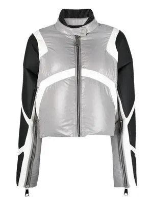 Khrisjoy Khris Crop Biker Puffer Jacket - Gray
