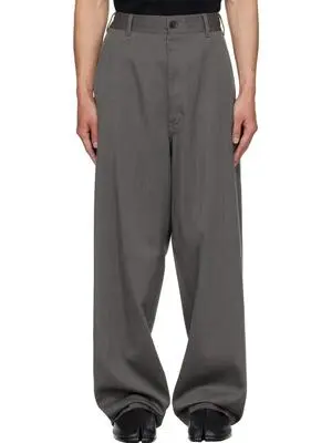 MAISON MARGIELA Cuffed Straight Leg Pants - Gray
