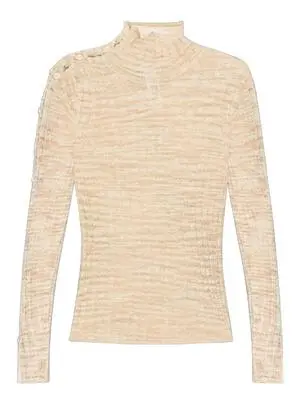 ACNE STUDIOS Sheer Ribbed Turtleneck Pullover