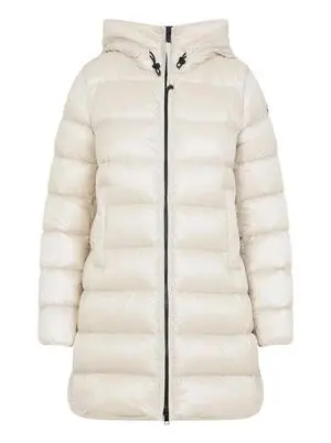Moncler Quilted Down Coat - Light Beige