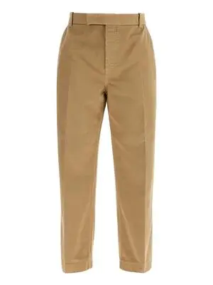 Thom Browne Pressed Crease Tapered Leg Chinos - Camel