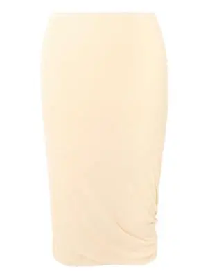JIL SANDER Cotton Crepe Midi Skirt - Beige
