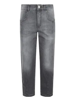 Eleventy Cropped Jeans - Gray