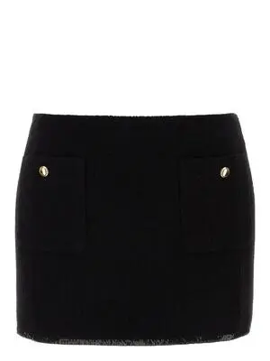 Miu Miu Miu Miu Sequin-Trim Mini Skirt Black