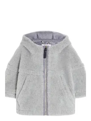 Max Mara Long Sleeve Fur Hooded Jacket - Gray