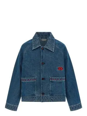 BODE Embroidered Denim Jacket - Blue