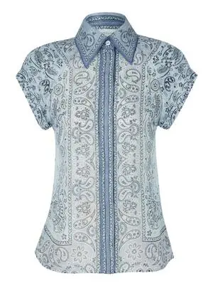 Zimmermann Matchmaker Fitted Blouse With Patch Print - Gray
