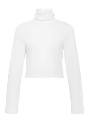 Alaïa Cropped High Neck T-shirt - White