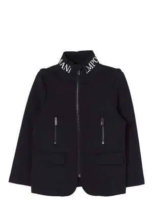 Emporio Armani Zip-up Jacket With Pockets - Navy Blue