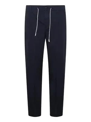Eleventy Straight-leg Drawstring Trousers - Black