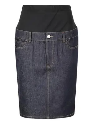 Coperni Hybrid Midi Denim Skirt - Black