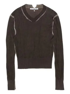 Acne Studios Wrinkled V-neck Jumper - Black