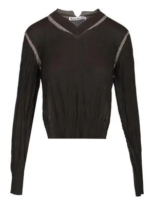 Acne Studios Acne Studios Wrinkled V-Neck Jumper Black