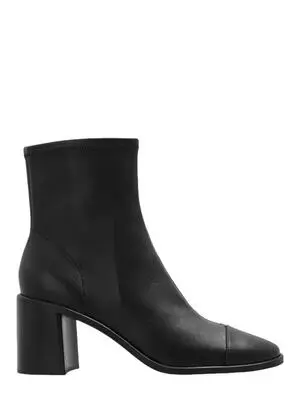 Tory Burch Cap-toe Heeled Ankle Boots - Black