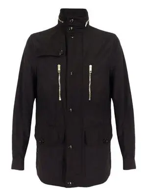 Burberry High Collar Long Sleeve Jacket - Black