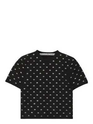 ALEXANDER WANG Alexander Wang Crystal-Logo Cropped Top